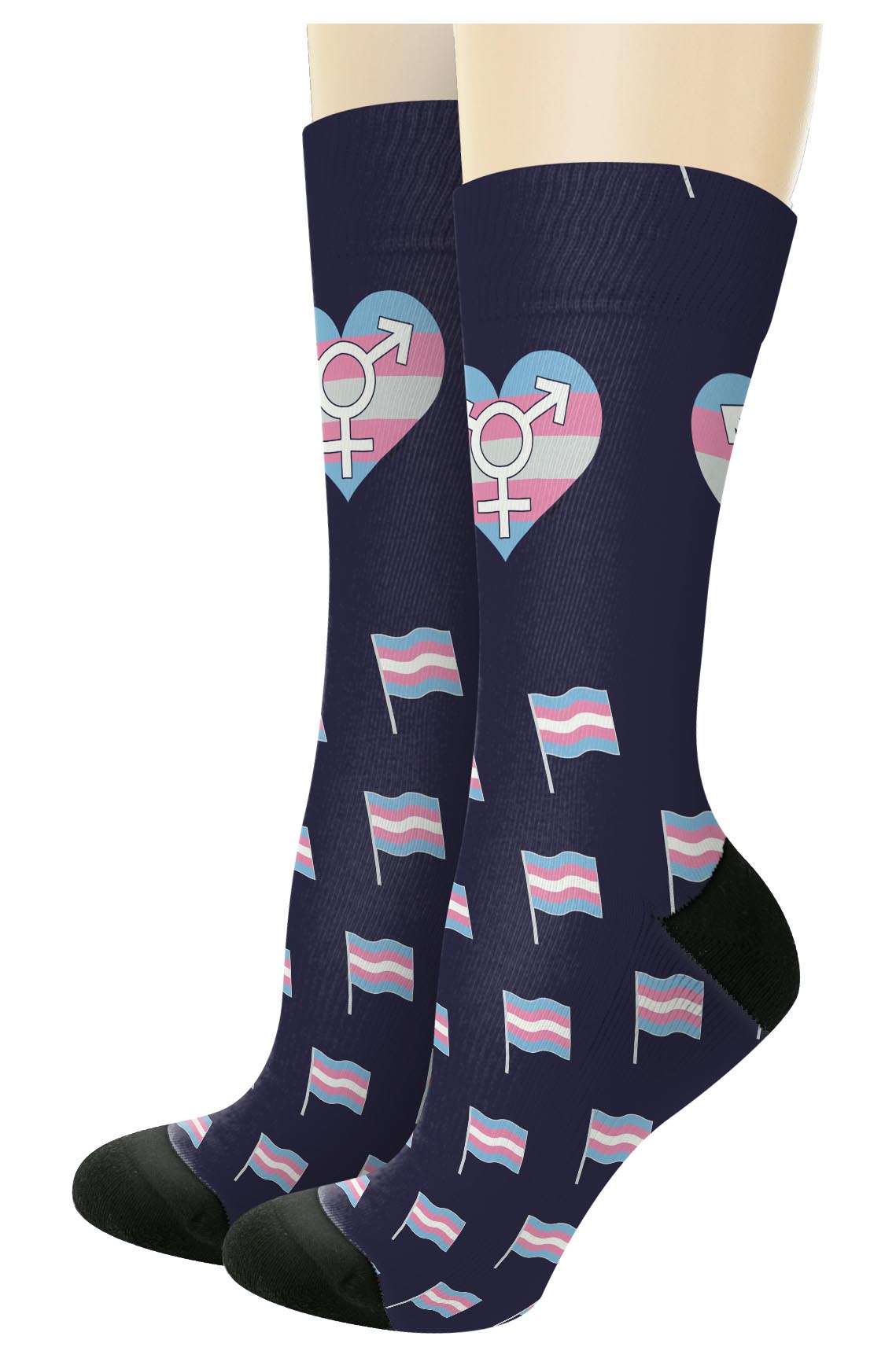 ThisWear Trans Pride Gifts Transgender Flag Heart Symbol 1-Pair Novelty ...