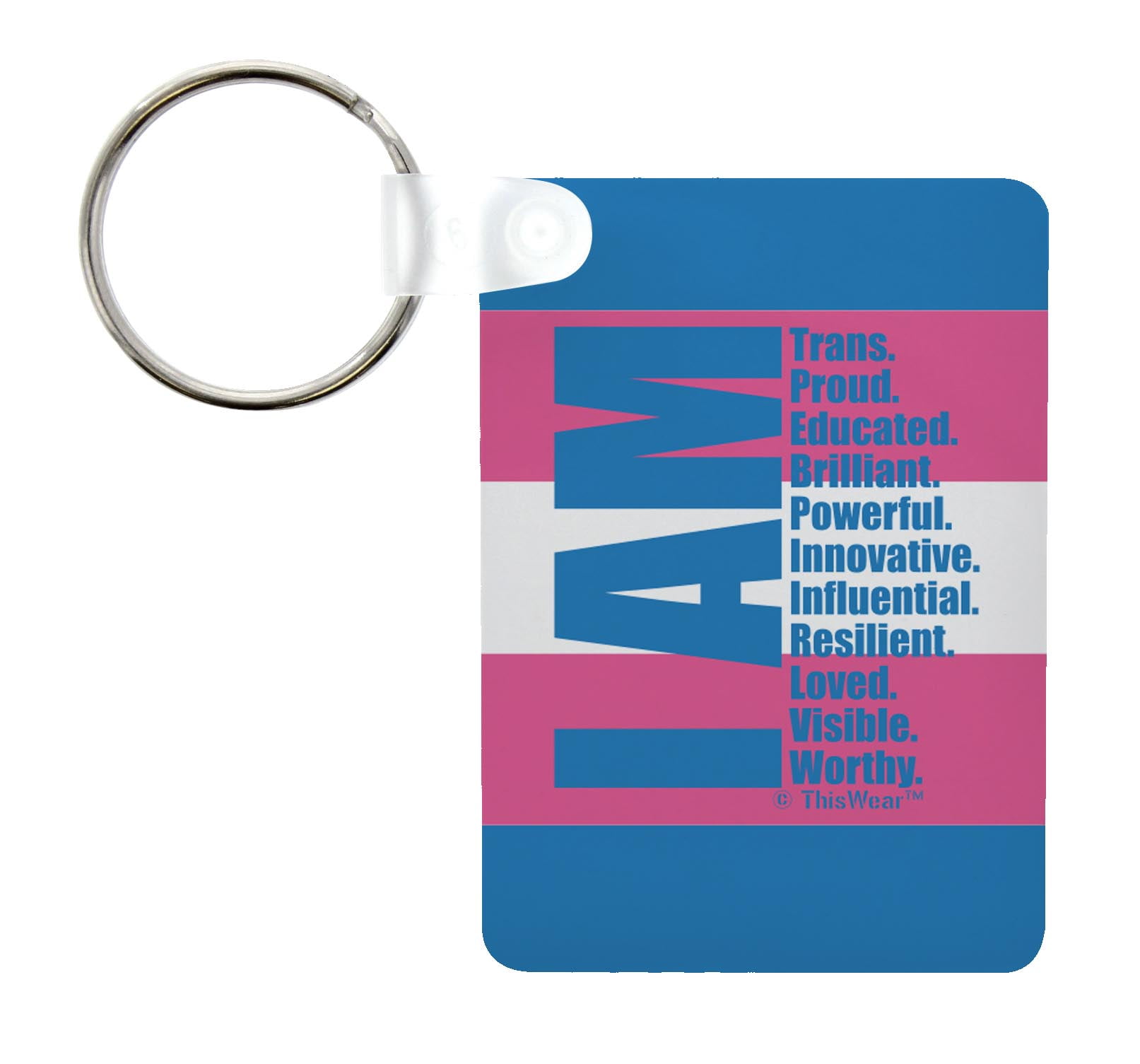 ThisWear Trans Pride Keychain I Am Trans Proud Educated Brilliant Loved ...