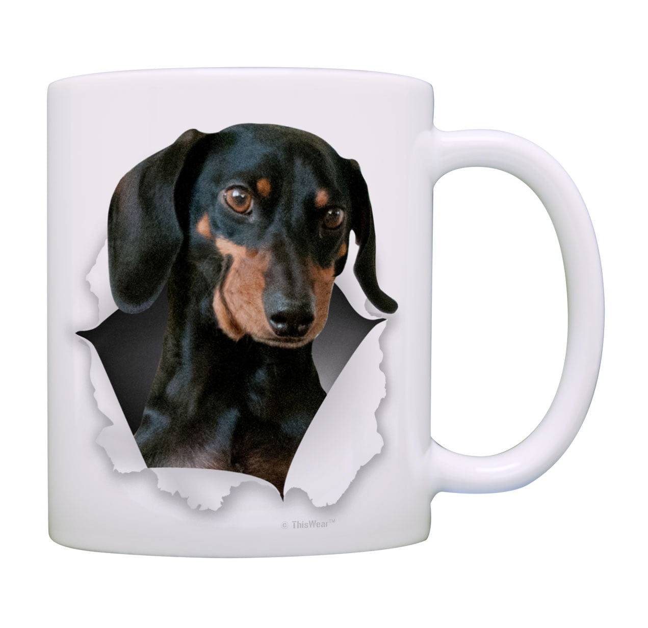 ThisWear Weiner Dog Mug Sweet Dachshund Face Mug Dachshund Gifts Dog ...