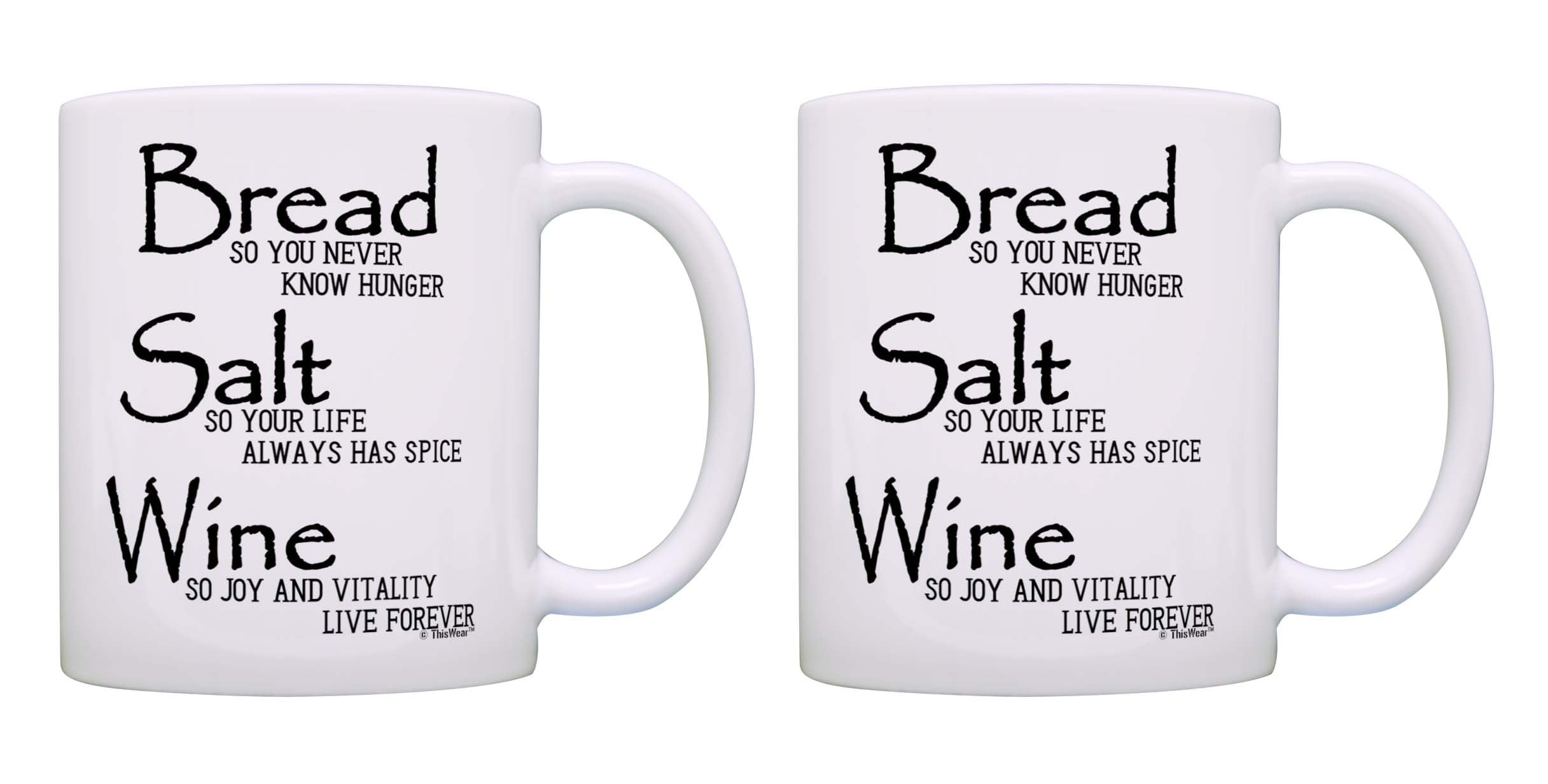 ThisWear Wonderful Life Quote Bread Salt Wine Housewarming Gift for ...