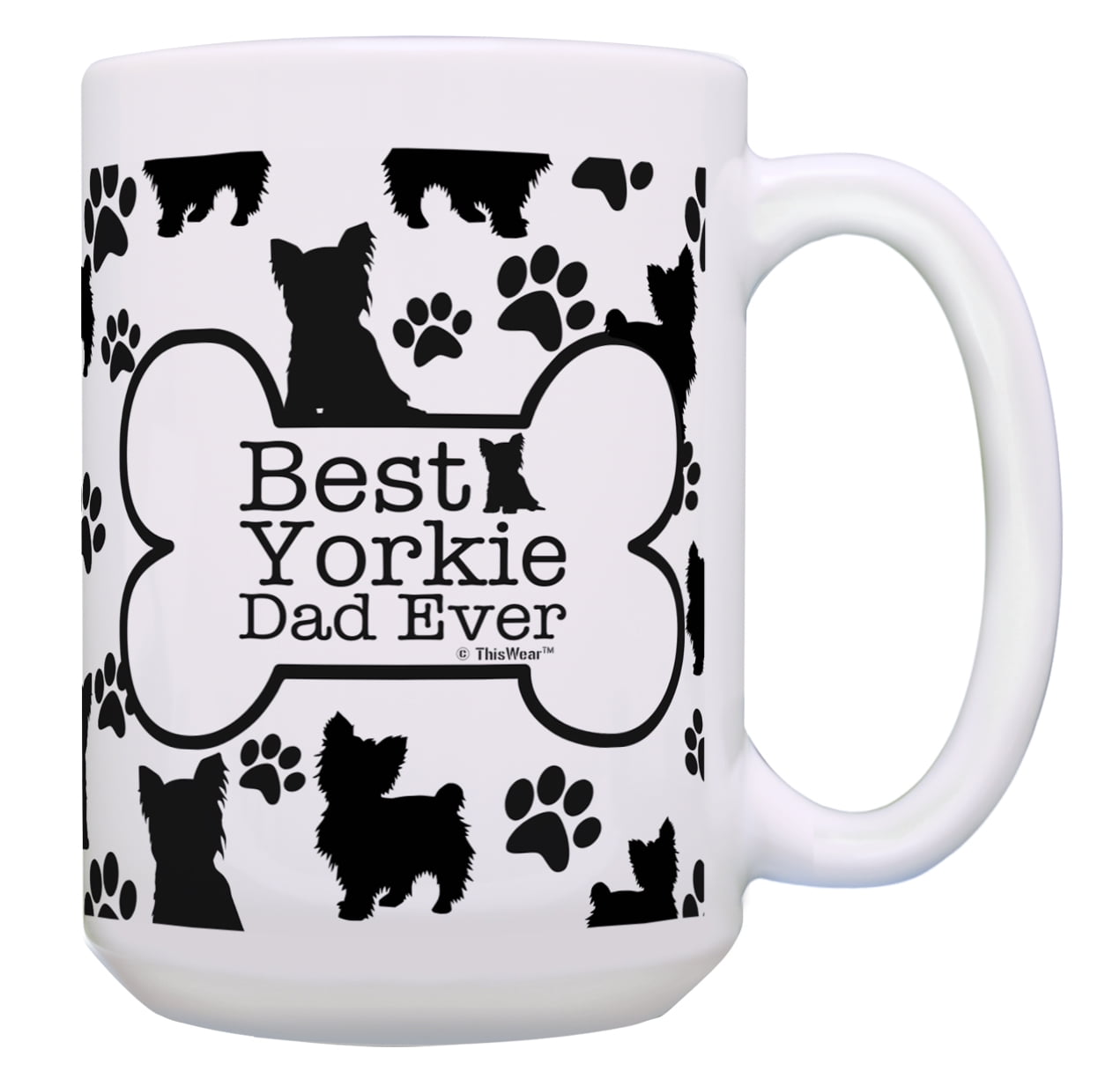 ThisWear Yorkie Gifts Best Yorkie Dad Ever Paw Prints Mug Best Dog Dad ...