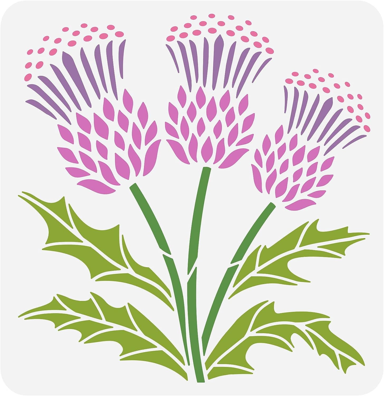 Thistle Flower Stencil 11.8x11.8inch Reusable Flowering Thistle ...