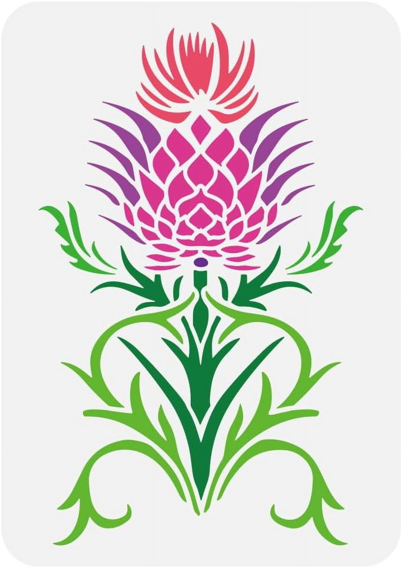 Thistle Sign Stencil for Painting 8.3x11.7inch Hollowed Thistle Plant ...