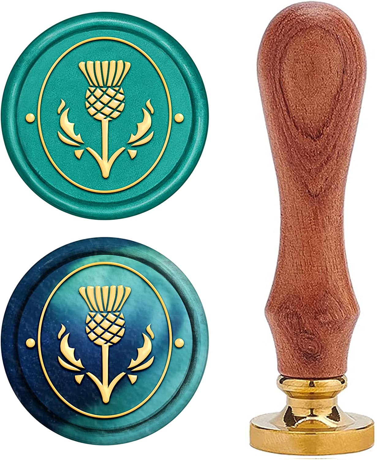 Thistle Wax Seal Stamp Botanical Sealing Wax Stamps Plant 25mm Retro ...