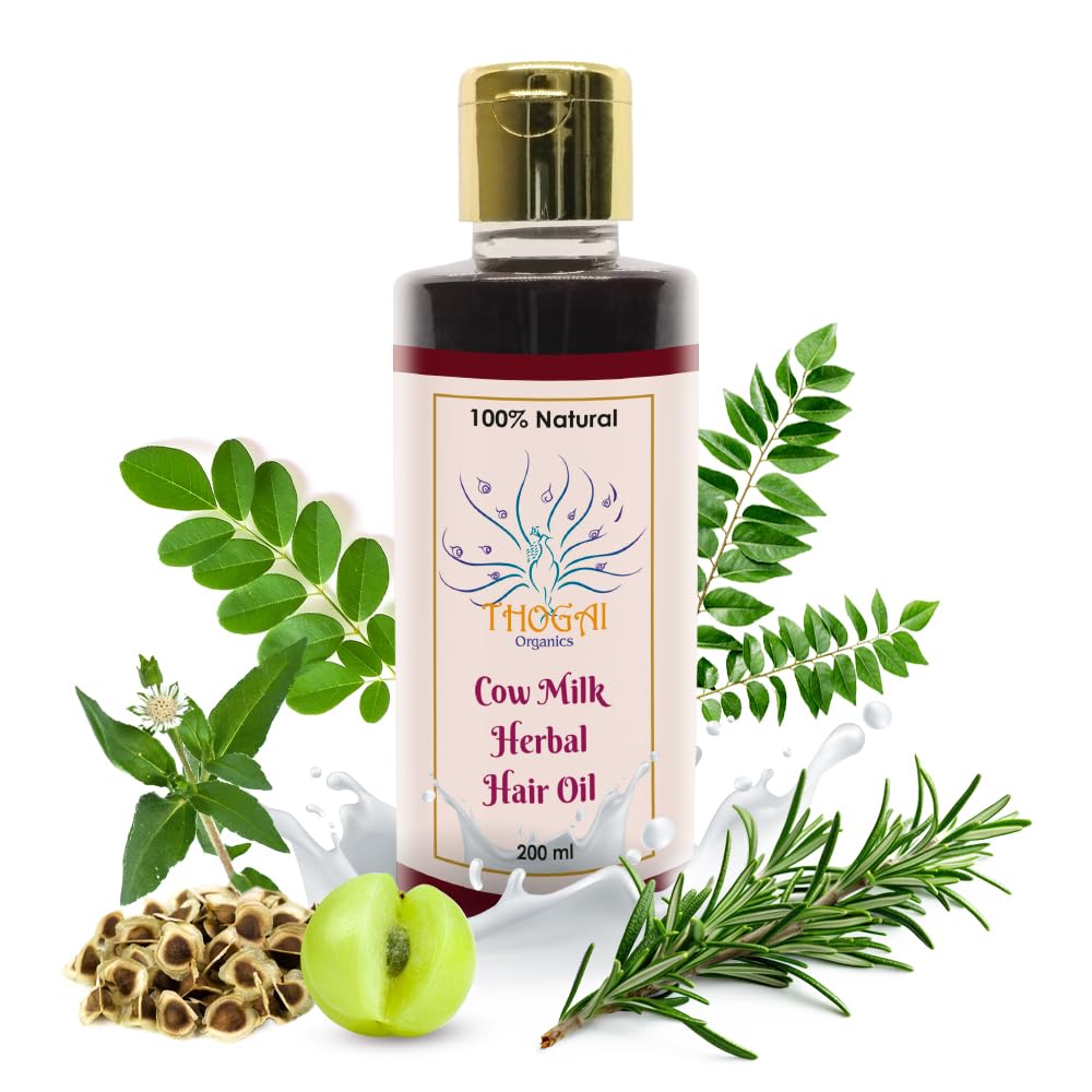 Thogai Organics Cow milk Herbal hair oil 200ml - Walmart.com