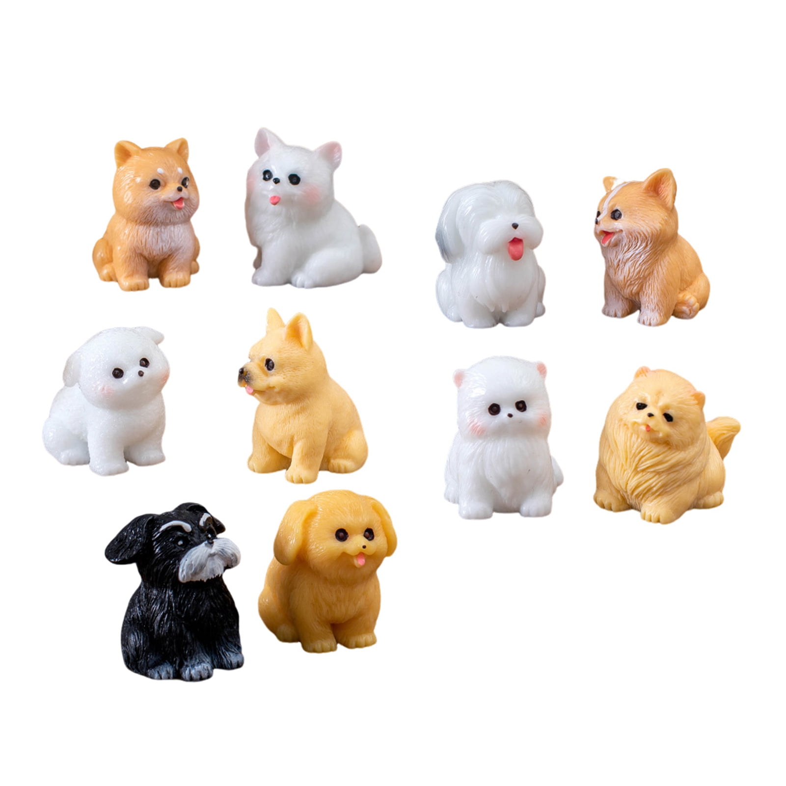Thogive 10PCS Mini Dog Toys Figurines Playset, Realistic Detailed Resin ...