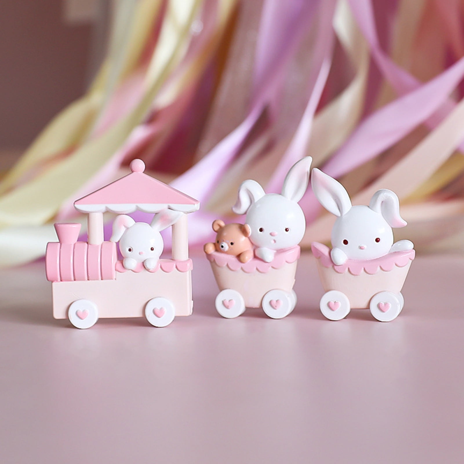 Thogive 3PCS Mini Rabbit Ornaments Toys for Toddler, Adorable PVC Bunny ...