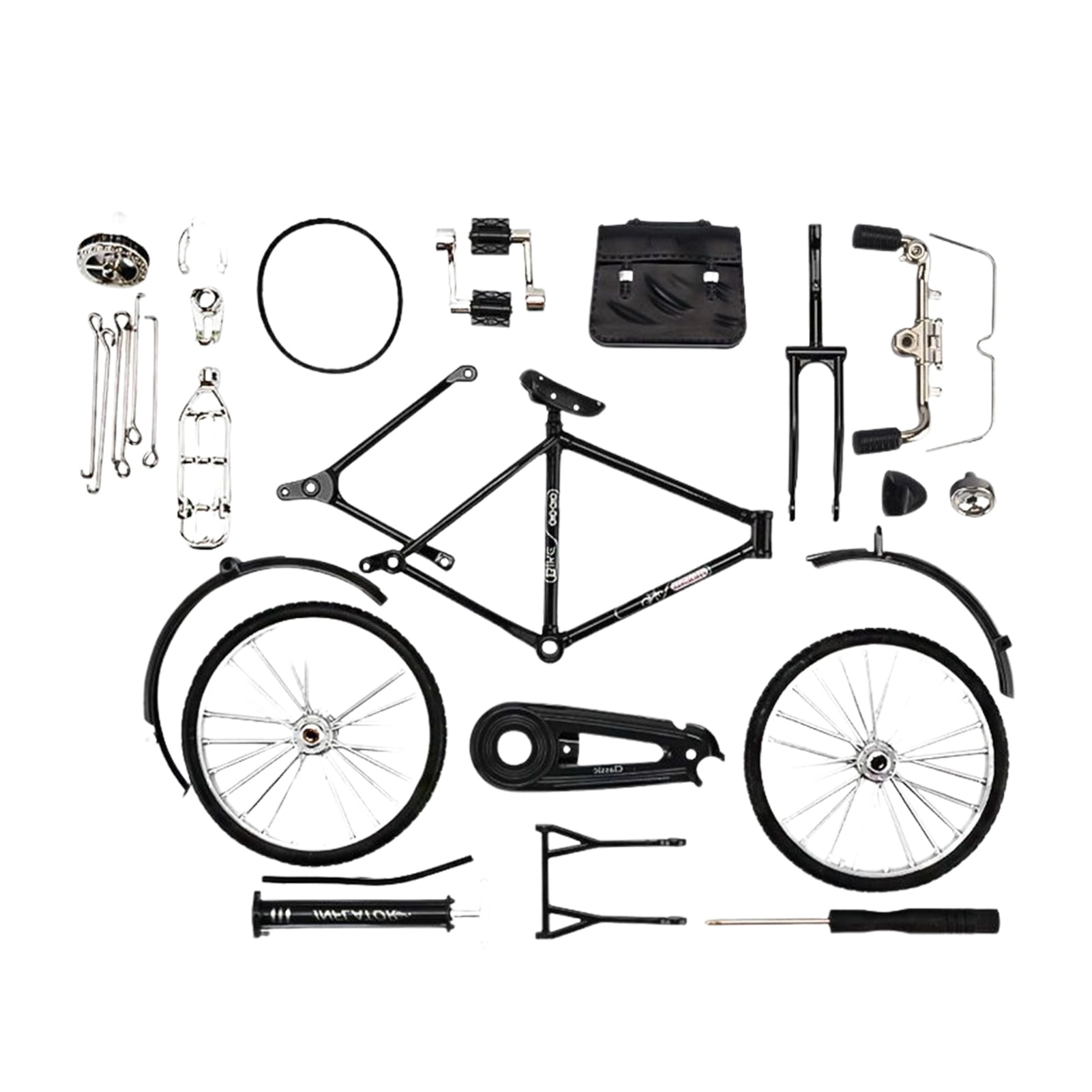 Thogive Miniature Bicycle Model Toys DIY Assembled Mini Bike Desktop ...