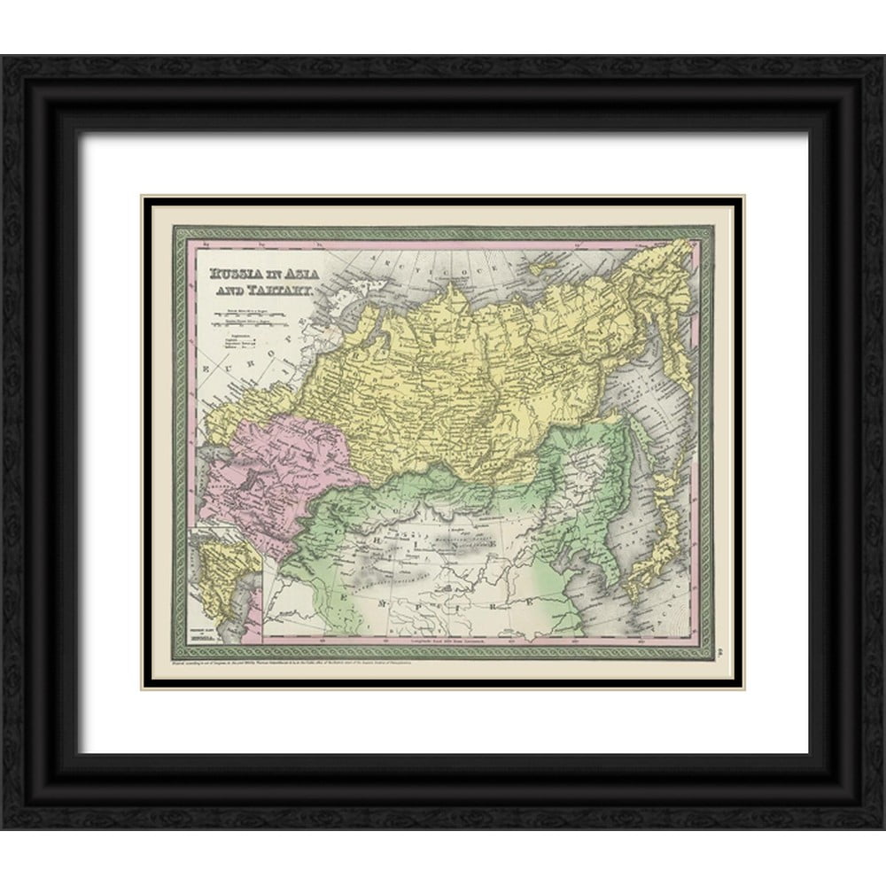 Thomas 14x12 Black Ornate Wood Framed with Double Matting Museum Art Print Titled - Asia Tartary ...