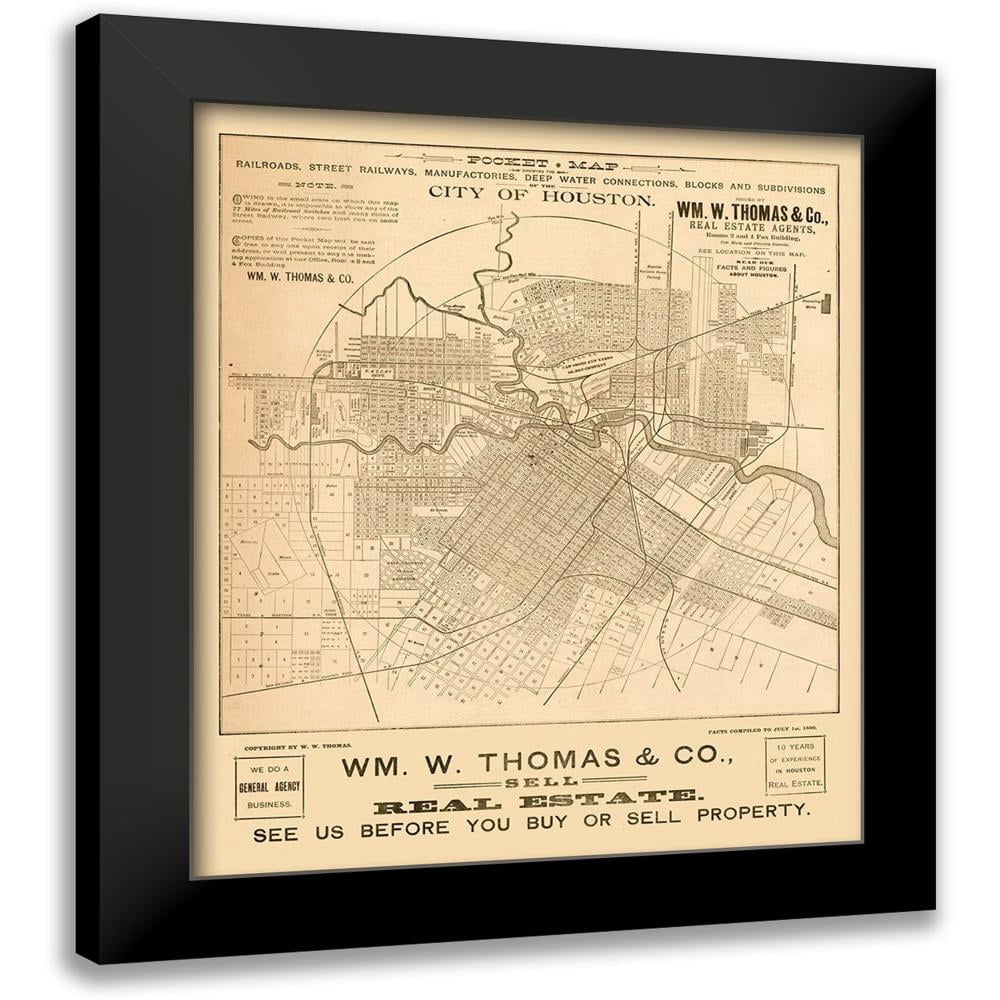 Thomas 15x17 Black Modern Framed Museum Art Print Titled - Houston ...