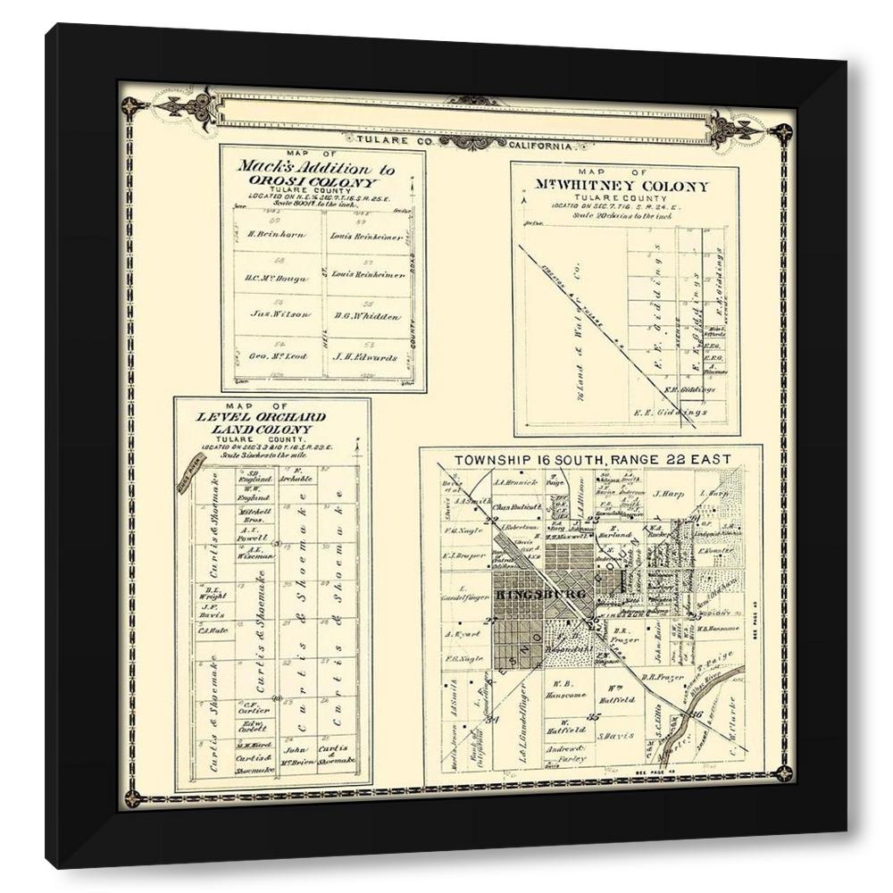 Thomas 26x28 Black Modern Wood Framed Wall Art Titled - Tulare Colonies ...