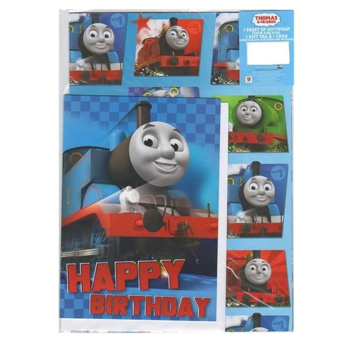 Thomas And Friends Gift Wrap And Card Set - Walmart.com