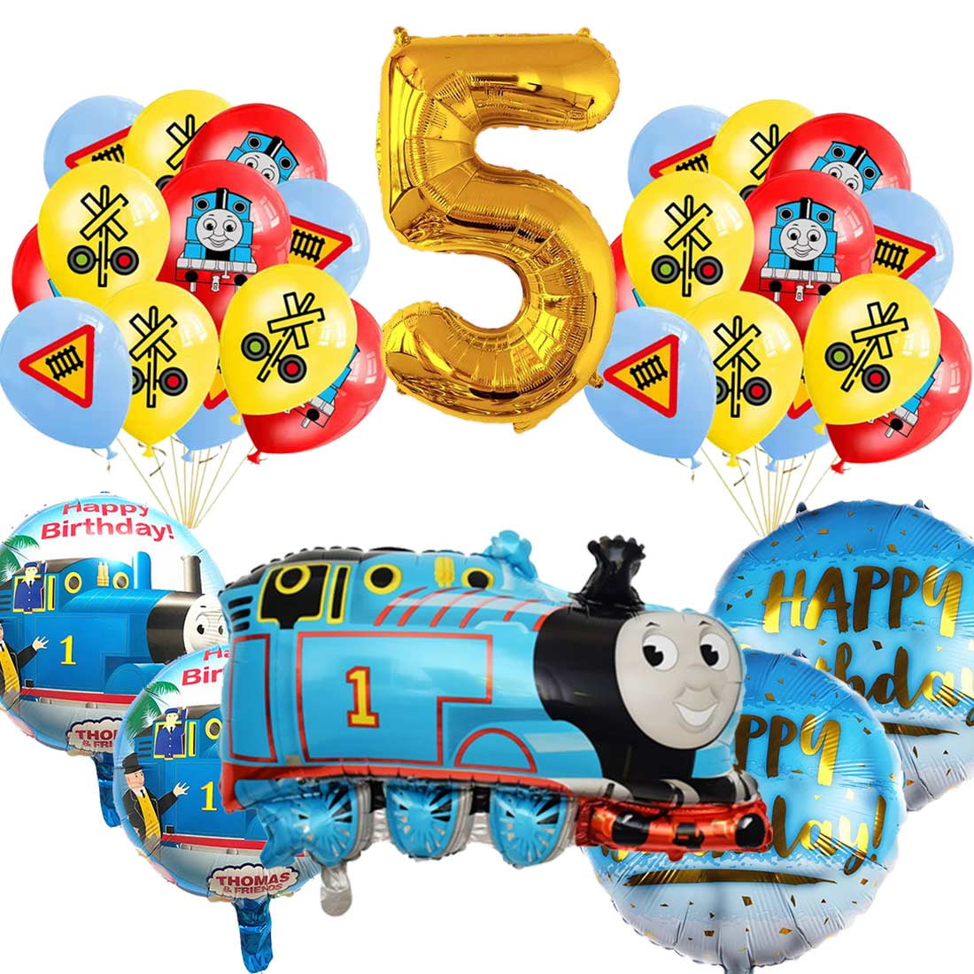 Thomas Balloons Party Supplies 5th Big Number Decorations Decor Kit ...
