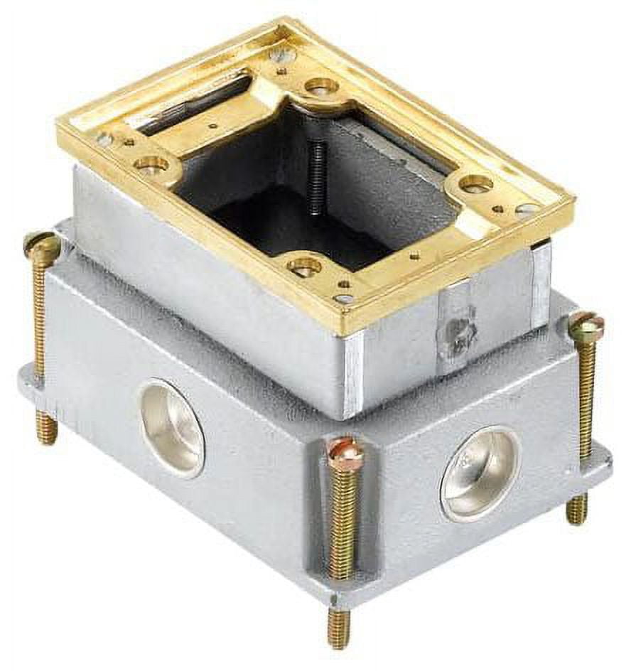 Thomas & Betts 641 Single Gang Cast Iron Deep Floor Box Brass Trim ...