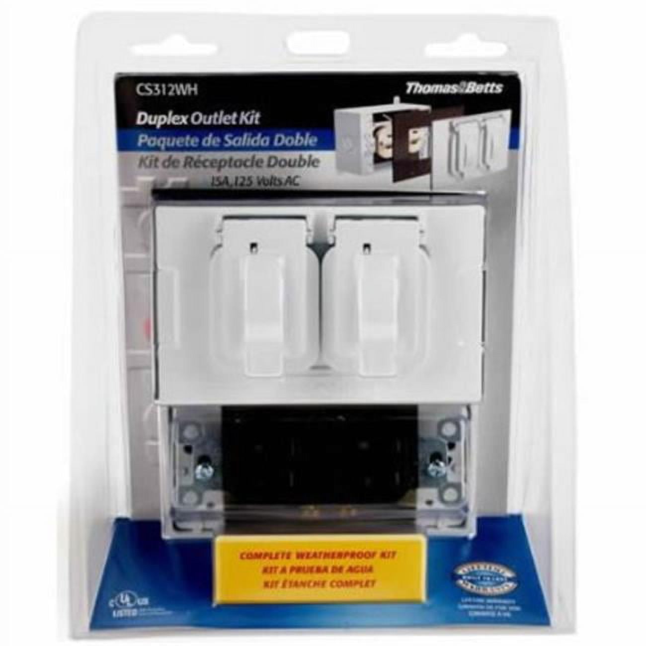 Thomas & Betts-Carlon CS312WH Outlet And Box Kit Duplex - White ...
