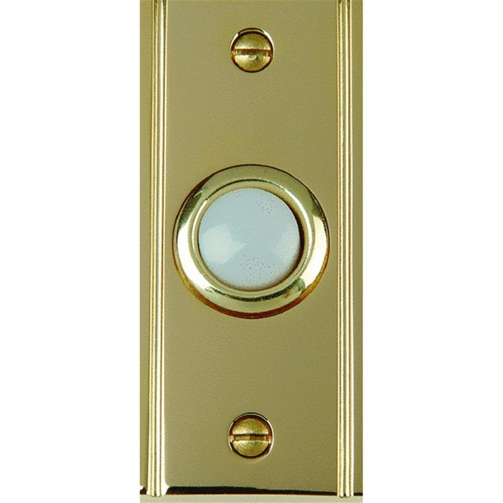 Thomas & Betts Carlon Brass Finish Lighted Door Bell Push Button, White ...