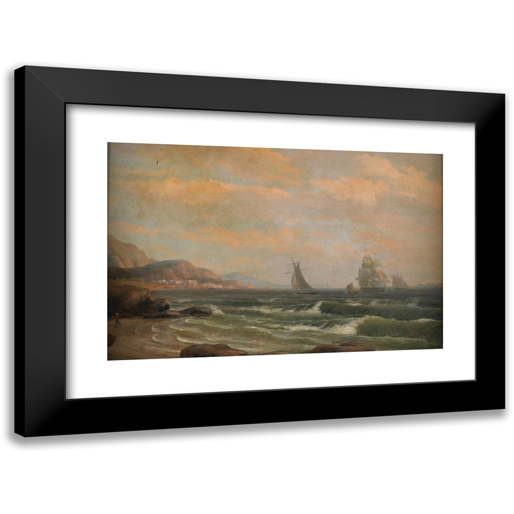 Thomas Birch 24x17 Black Modern Framed Museum Art Print Titled ...