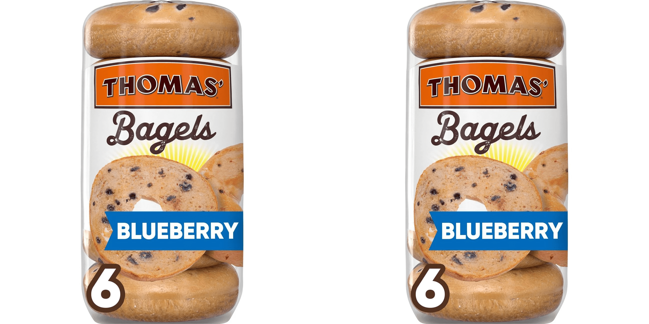 Thomas' Blueberry Bagels, 6 ct Pack of 2 - flavored bagels, breakfast ...