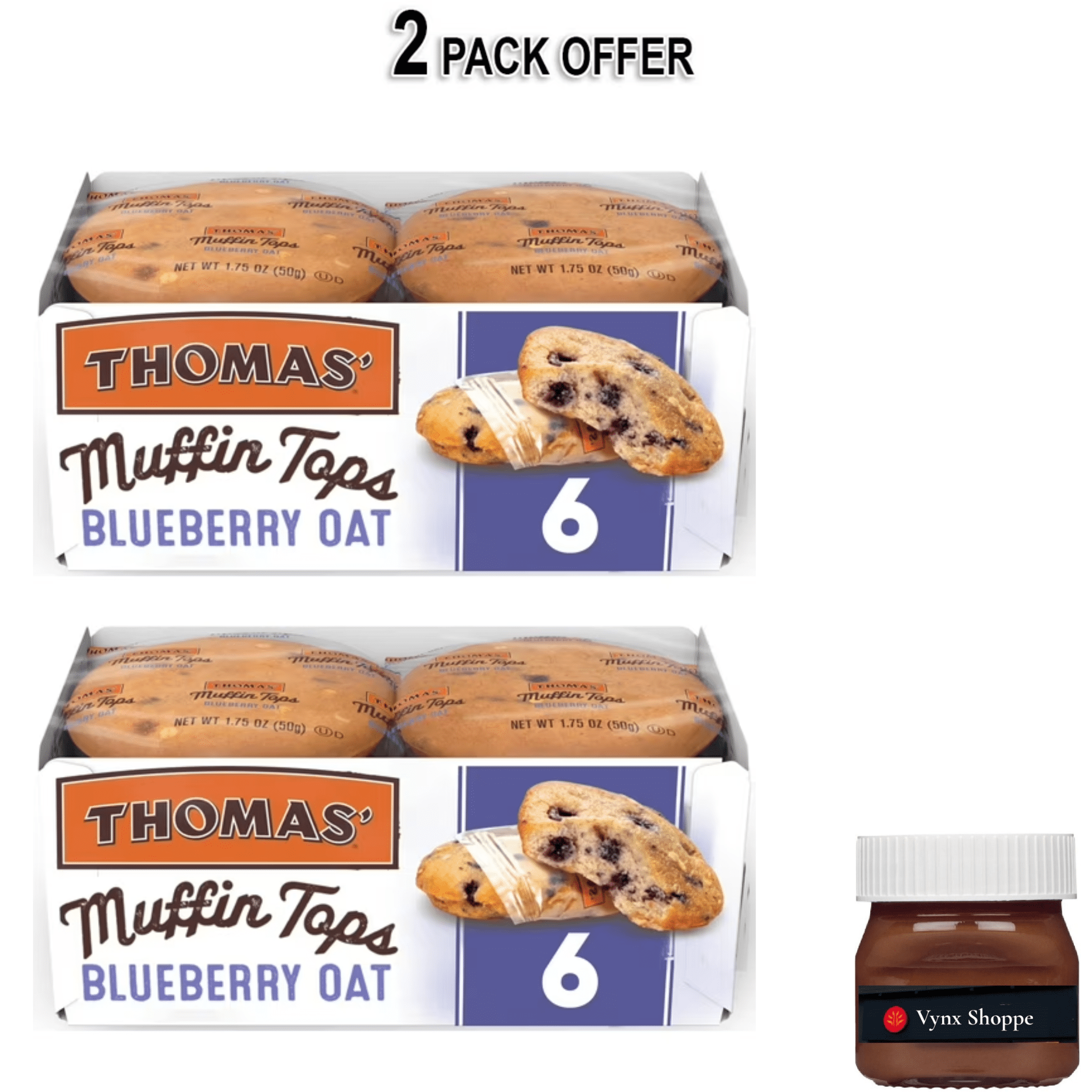 Thomas' Blueberry Oat Muffin Tops, 6 packs, Blueberry Muffin Tops, 10.5 ...