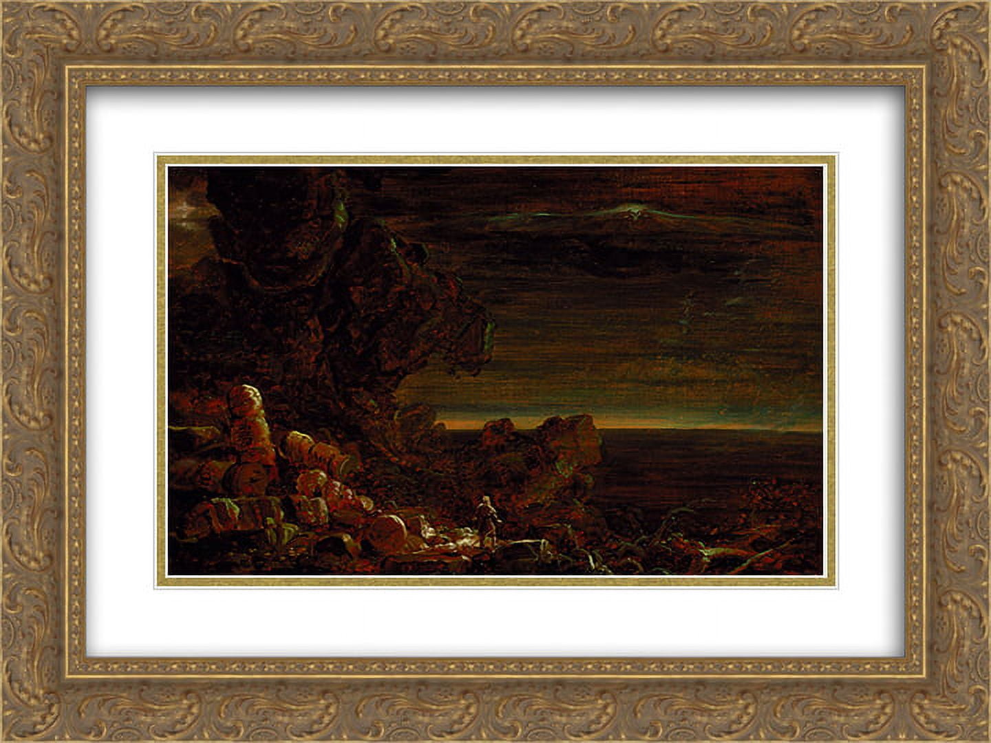 Thomas Cole 2x Matted 24x20 Gold Ornate Framed Art Print 'The Pilgrim ...