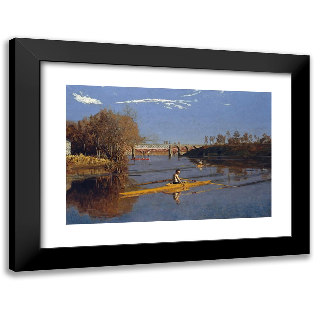 Thomas Eakins 24x18 Black Modern Framed Museum Art Print Titled - The Champion Single Sculls ...