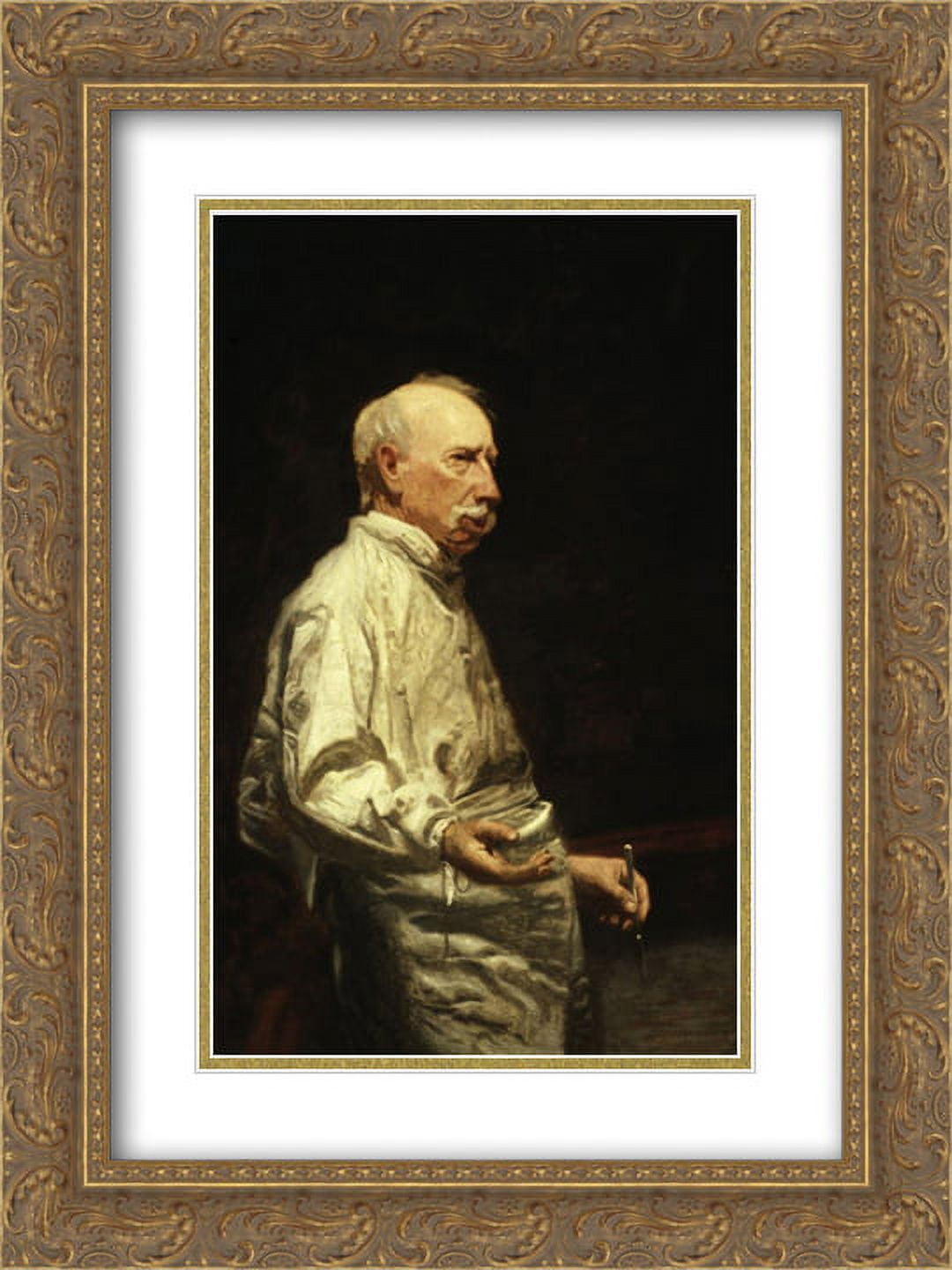 Thomas Eakins 2x Matted 18x24 Gold Ornate Framed Art Print 'Study of Dr ...