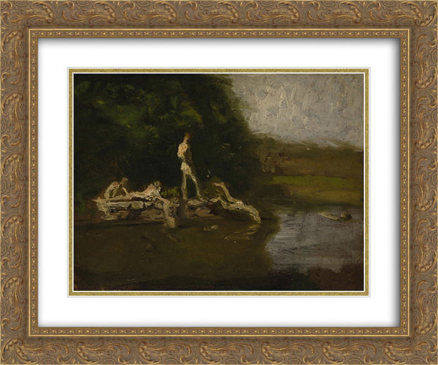 Thomas Eakins 2x Matted 24x20 Gold Ornate Framed Art Print 'Swimming ...