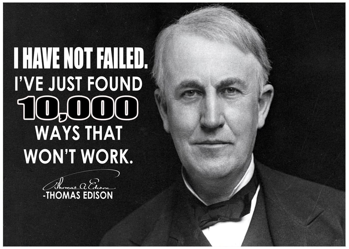 Thomas Edison Inspirational Poster Motivational Classroom Posters ...