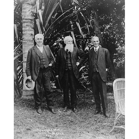 Thomas Edison, John Burroughs & Henry Ford - 20x30 Inch Laminated ...