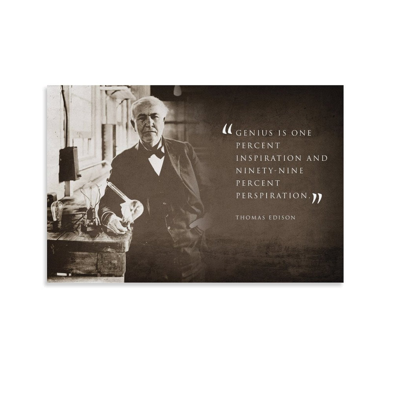 Thomas Edison Motivational Poster Quote Inspirational Wall Art Poster ...
