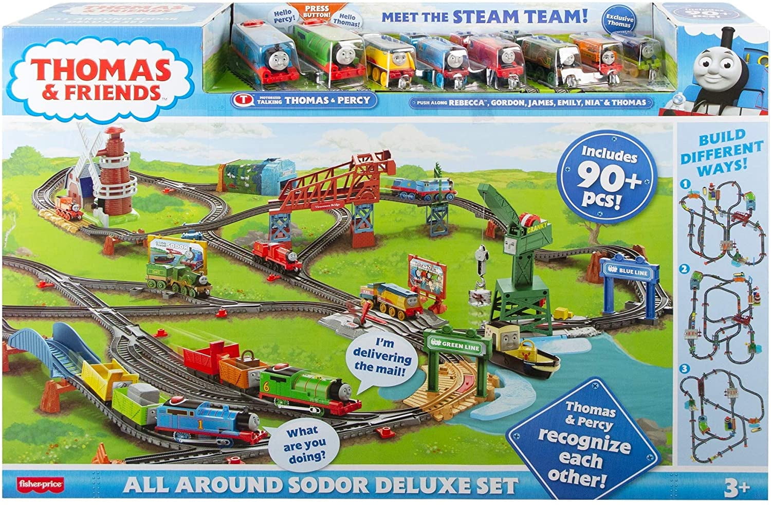 Thomas & Friends All Around Sodor Deluxe Set with 90+ Pieces, for Ages ...