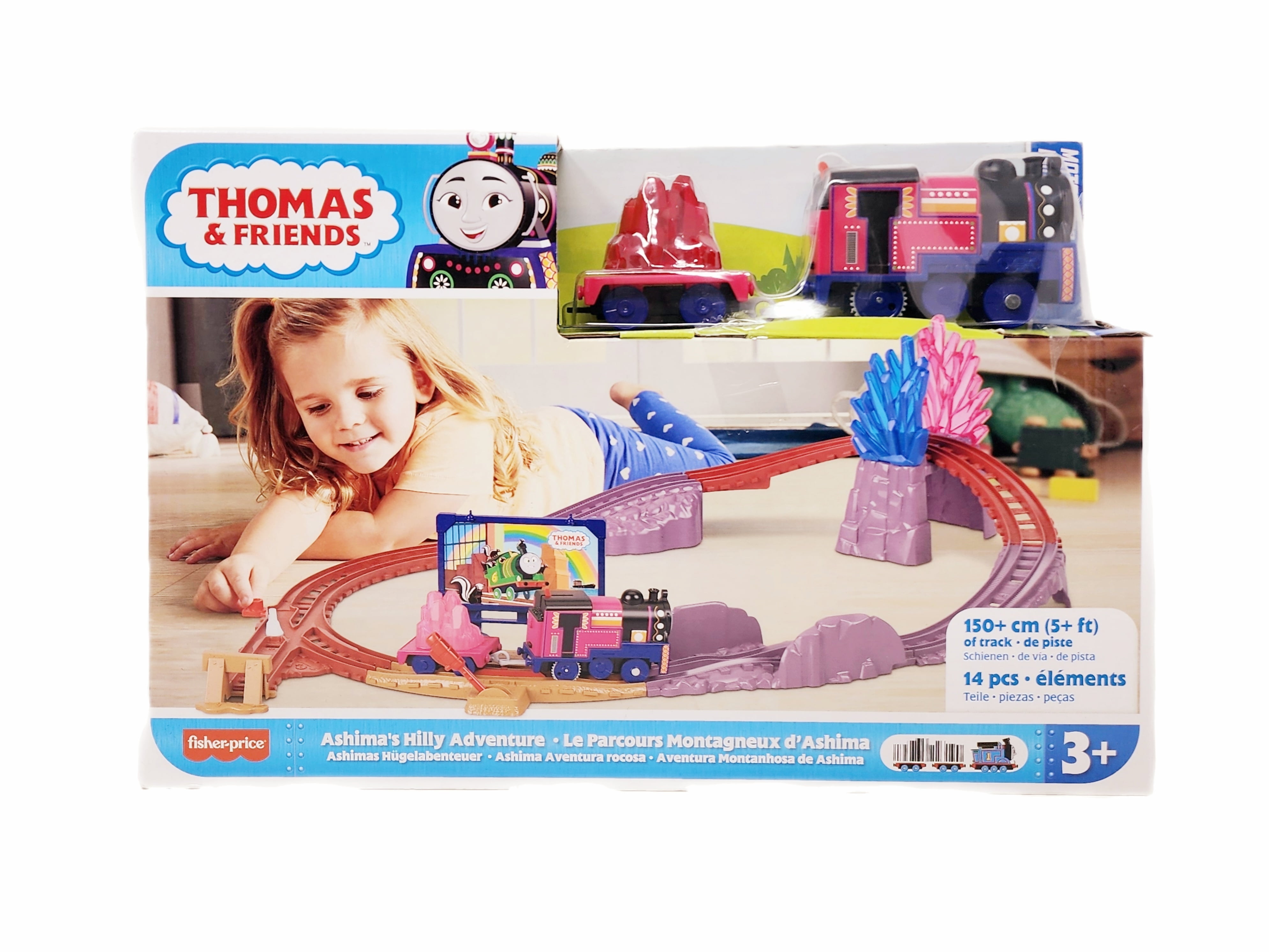 Thomas & Friends Ashimas Hilly Adventure Toy Train Set with Motorized ...