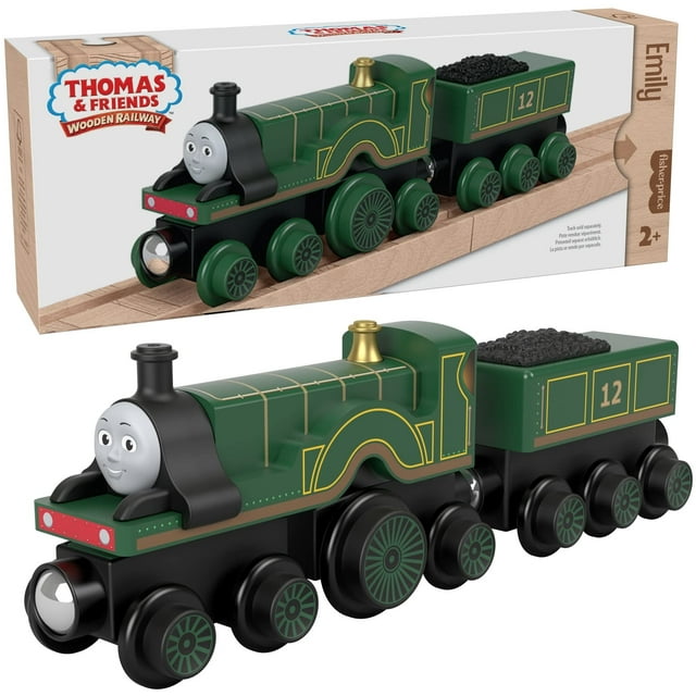 Fisher-Price Thomas & Friends Wooden Railway Emily Engine and Coal-Car ...