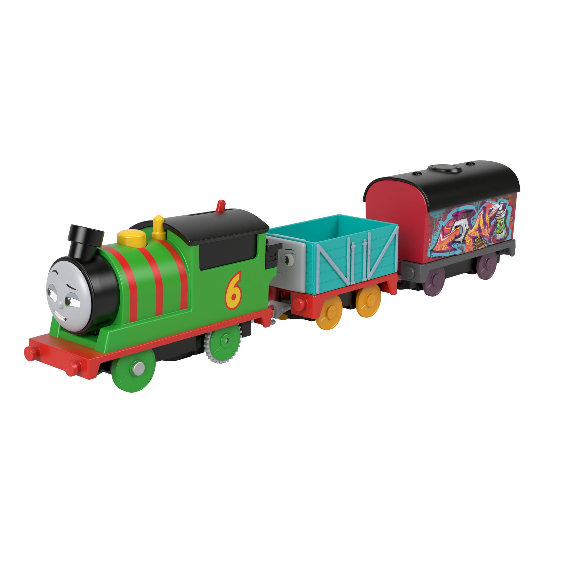 Thomas & Friends Graffiti Percy Motorized Toy Train with Cargo Cars for ...