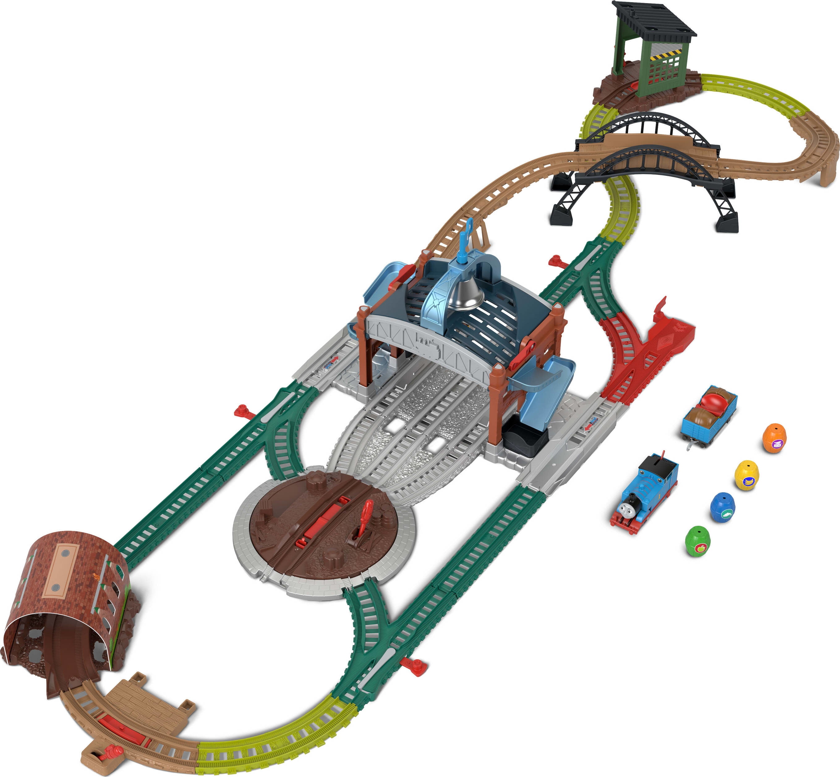 Thomas & Friends Load & Launch Barrel Delivery Set by Fisher-Price & Classic Motorized Toy Train ...
