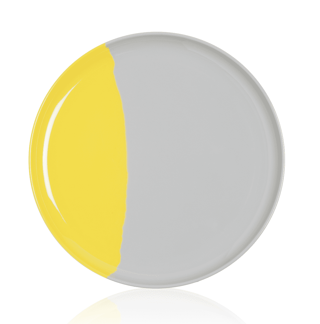 Thomas Fuchs Creative Melamine Side Plates, Set of 4, Gray/Lemon ...