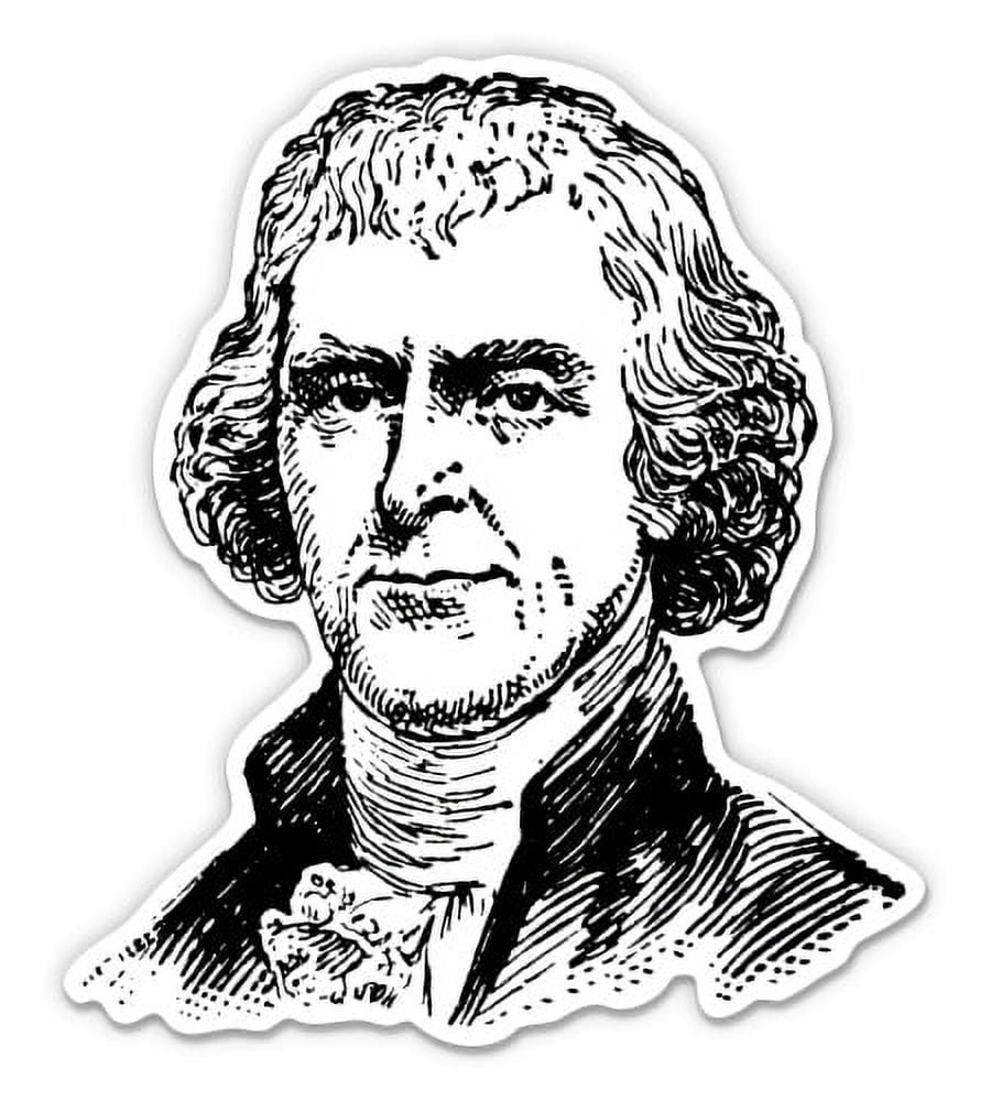 Thomas Jefferson - 3" Vinyl Sticker - For Car Laptop I-Pad Phone Helmet ...