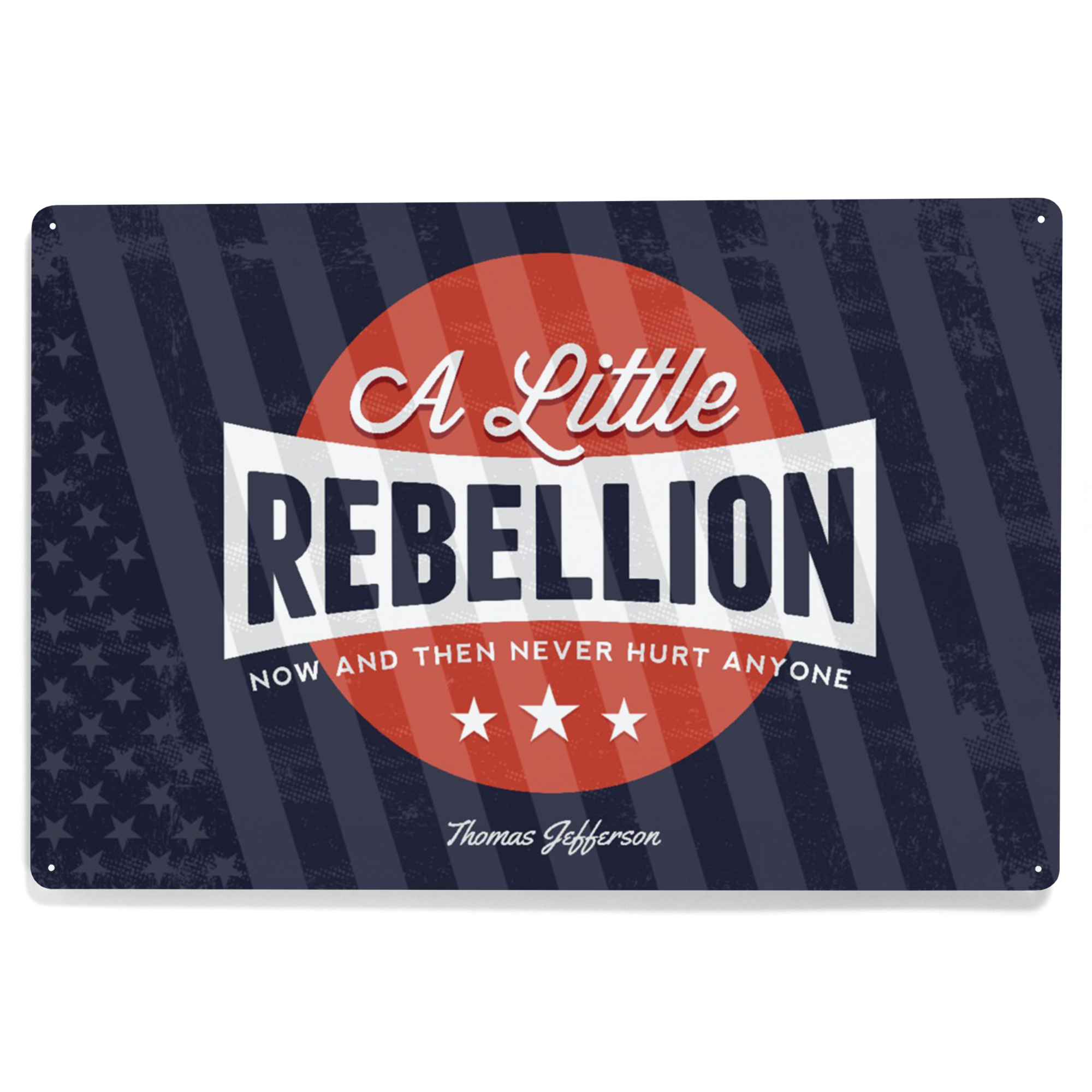 Thomas Jefferson, A Little Rebellion Never Hurt Anyone (12x18 Aluminum ...