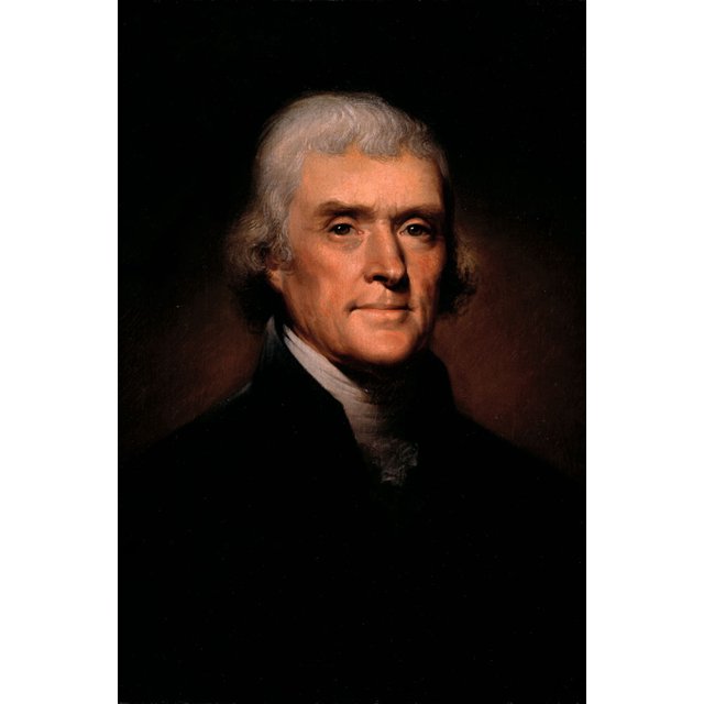 Thomas Jefferson Poster 12x16 Print on Metal Sign 12in x 16in Multi ...