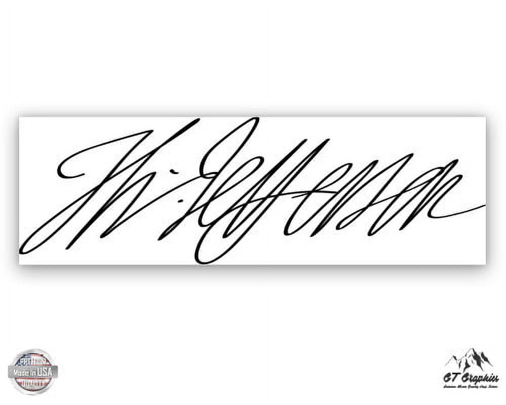 Thomas Jefferson Signature - 5" Vinyl Sticker - For Car Laptop I-Pad ...