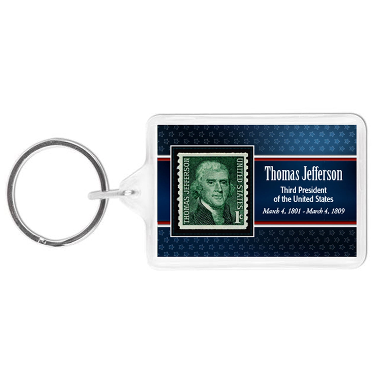 Thomas Jefferson and Monticello Stamp Acrylic Large Keychain - Walmart.com