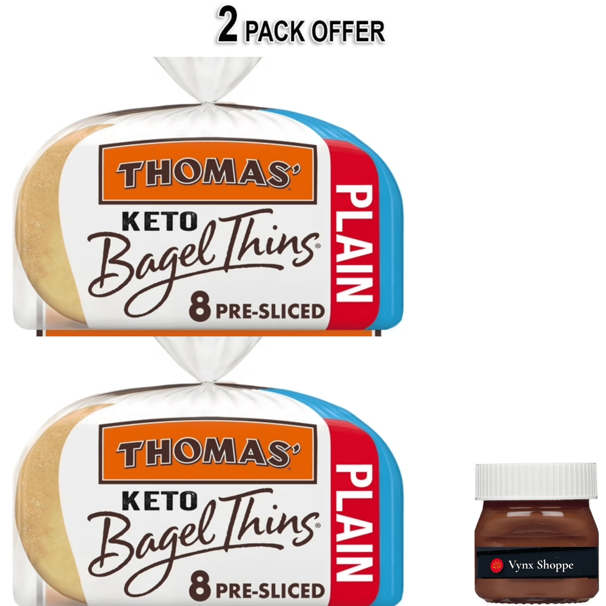 Thomas' Keto Plain Bagel Thins, 8 count, Bagels, 13 oz Bag - Walmart.com