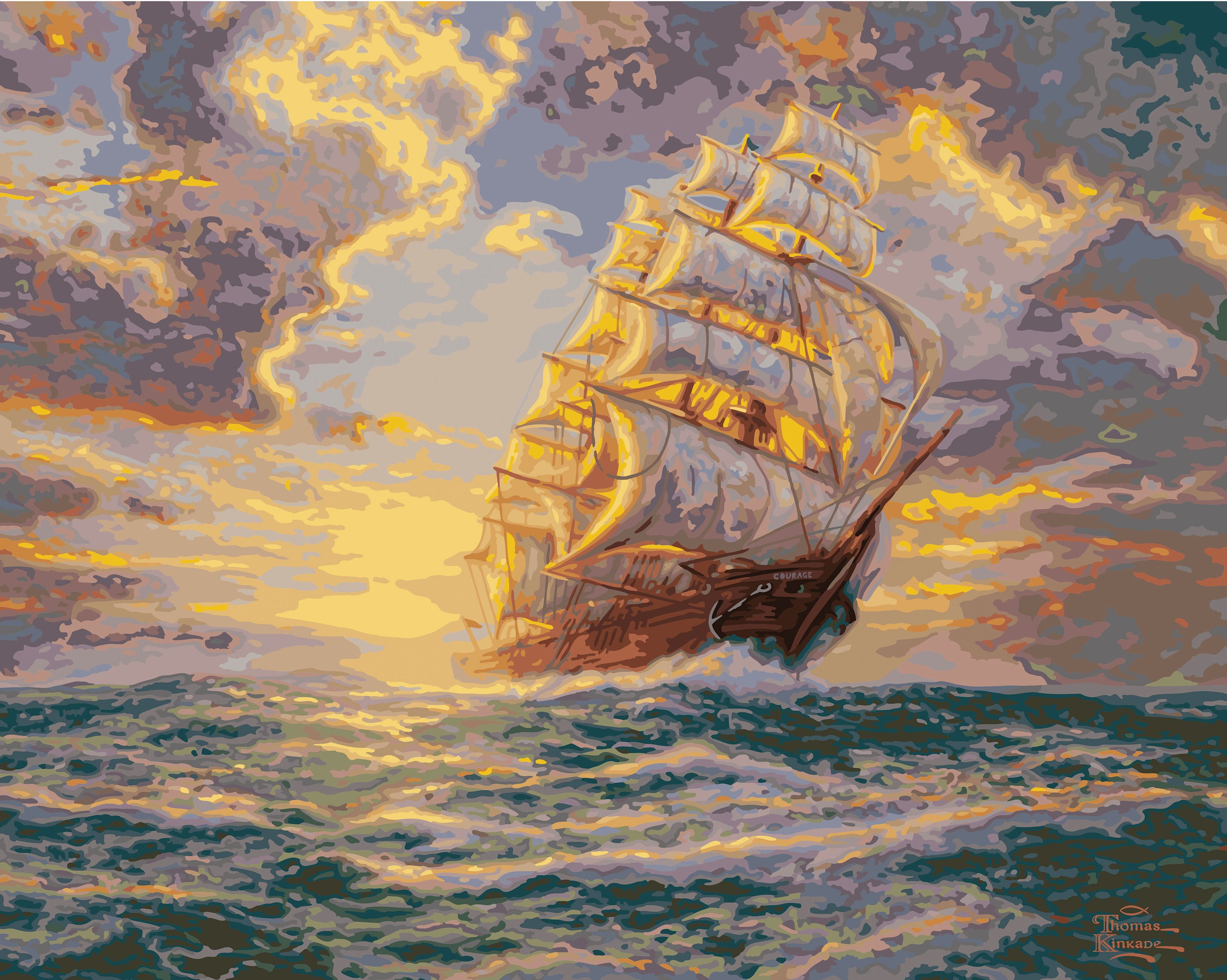 Thomas Kinkade Paint By Number Kits 16"X20"-Courageous Voyage - Walmart.com