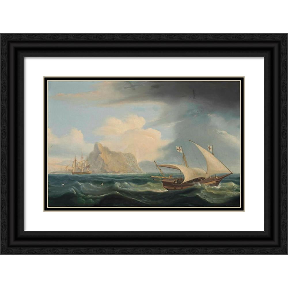 Thomas Luny 14x11 Black Ornate Wood Framed Double Matted Museum Art ...