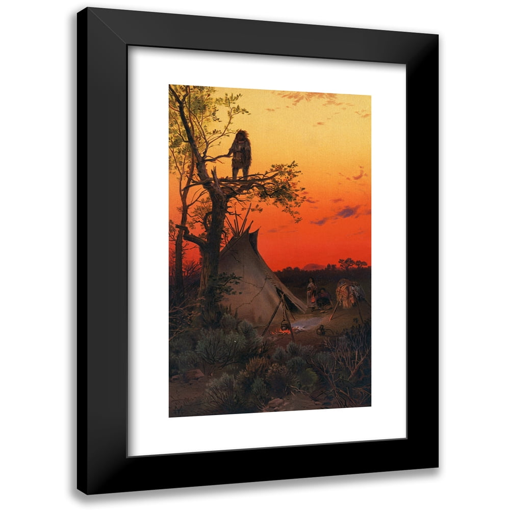 Thomas Moran 16x24 Black Modern Framed Museum Art Print Titled - On the Lookout. - a Ute. Camp ...