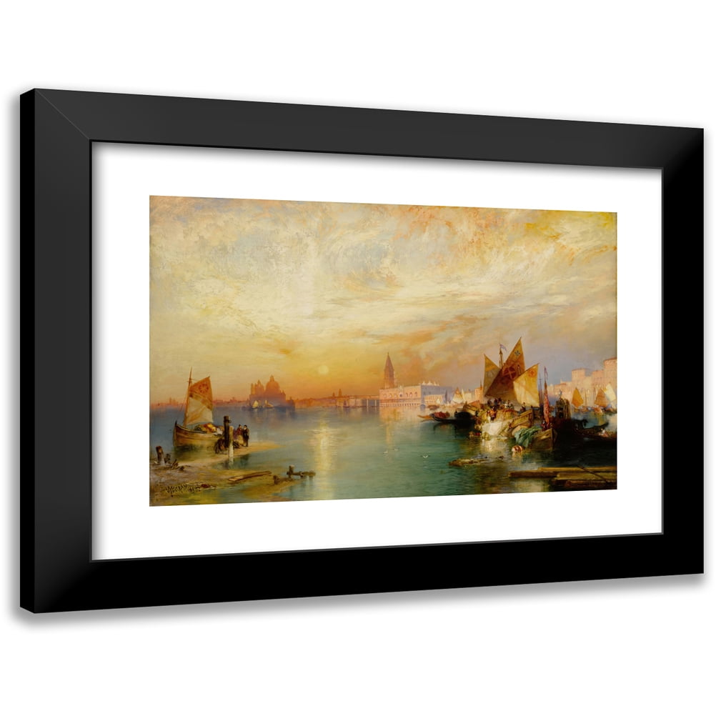 Thomas Moran 18x13 Black Modern Framed Museum Art Print Titled - Sunset ...