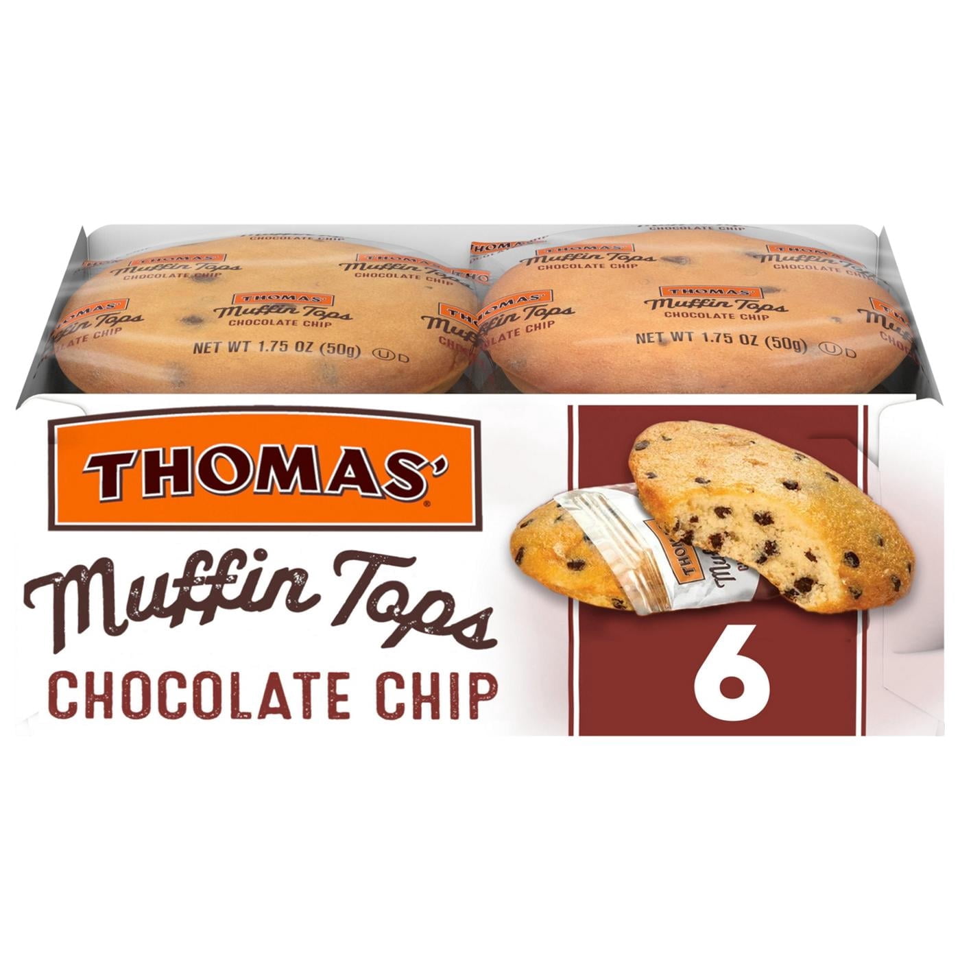Thomas' Muffin Tops - Chocolate Chip, 6 ct - muffin tops, chocolate ...