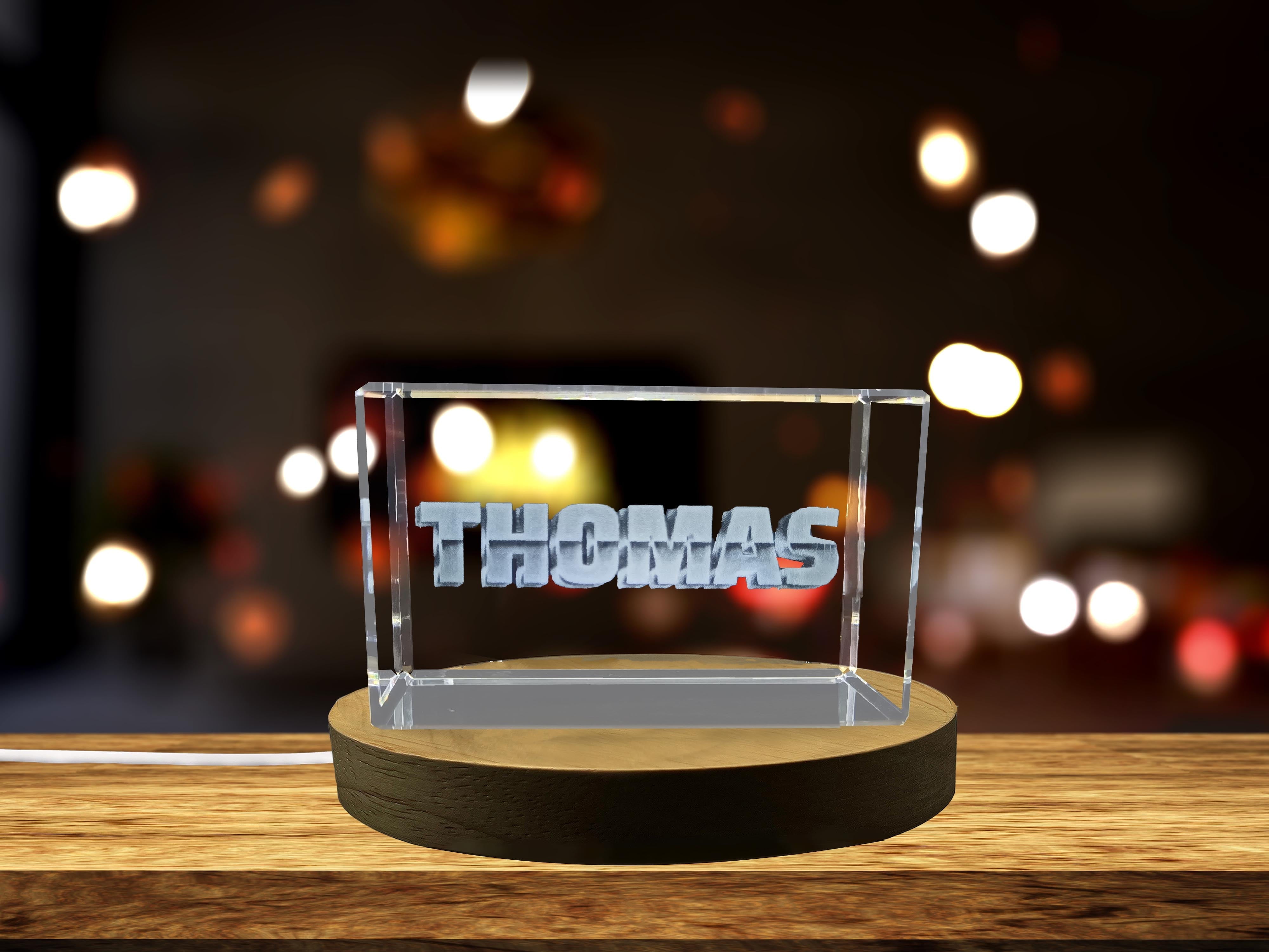 Thomas| Names Art 3D Engraved Crystal - Walmart.com