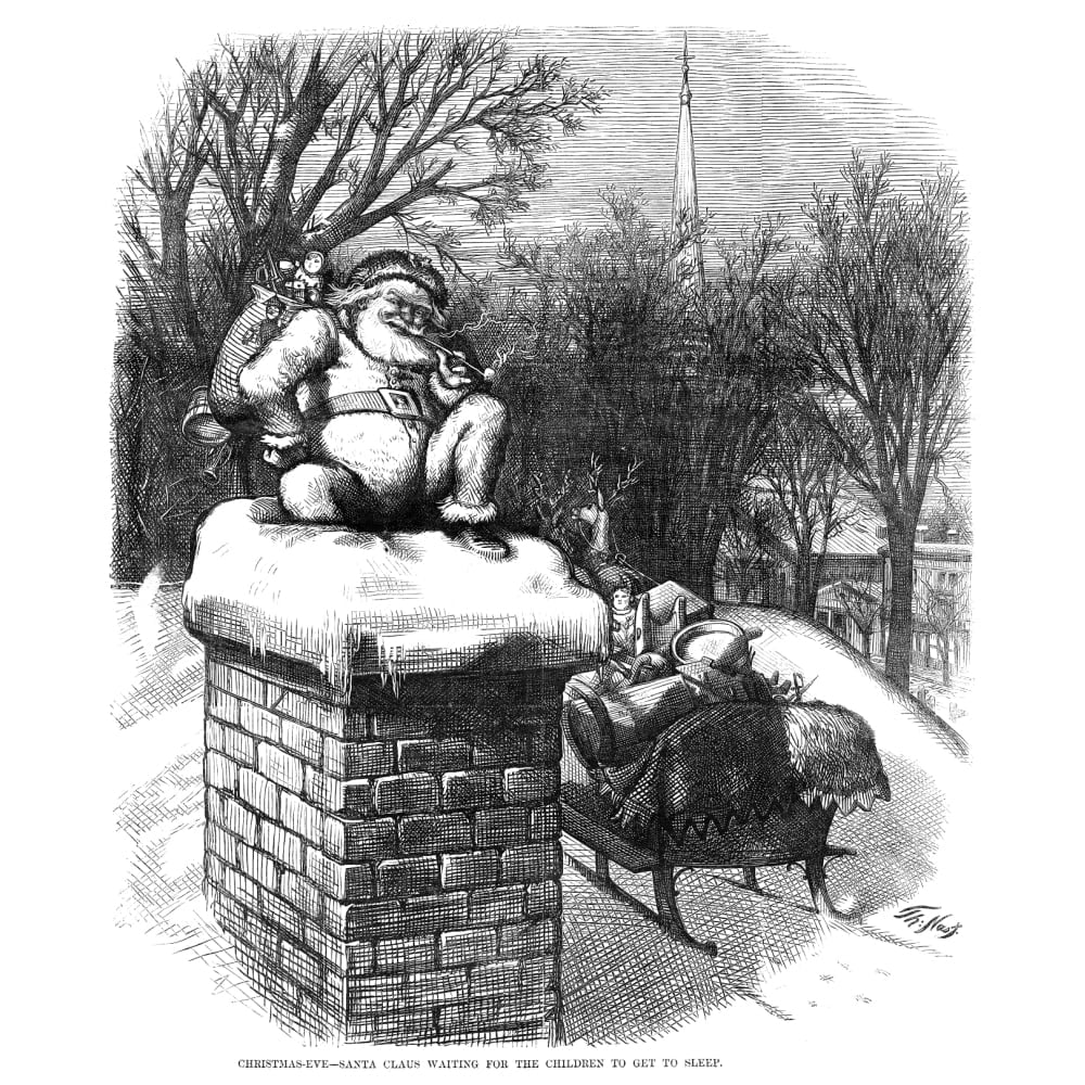 Thomas Nast Santa Claus. N'Christmas Eve - Santa Claus Waiting For The ...