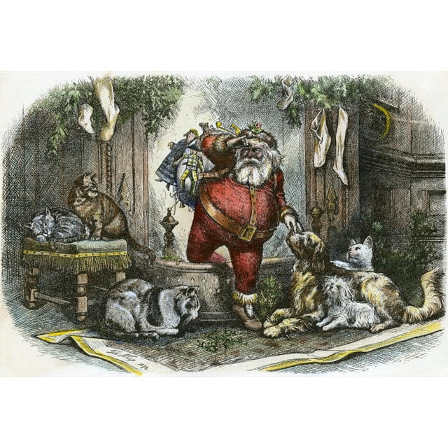 Thomas Nast: Santa Claus. /N"The Coming Of Santa Claus". Colored ...